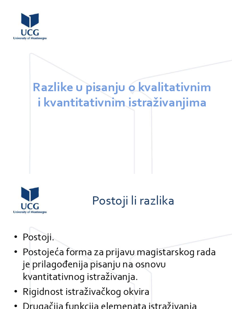 Razlike izmedju kvalitativnih i kvantitativnih istrazivanja | PDF