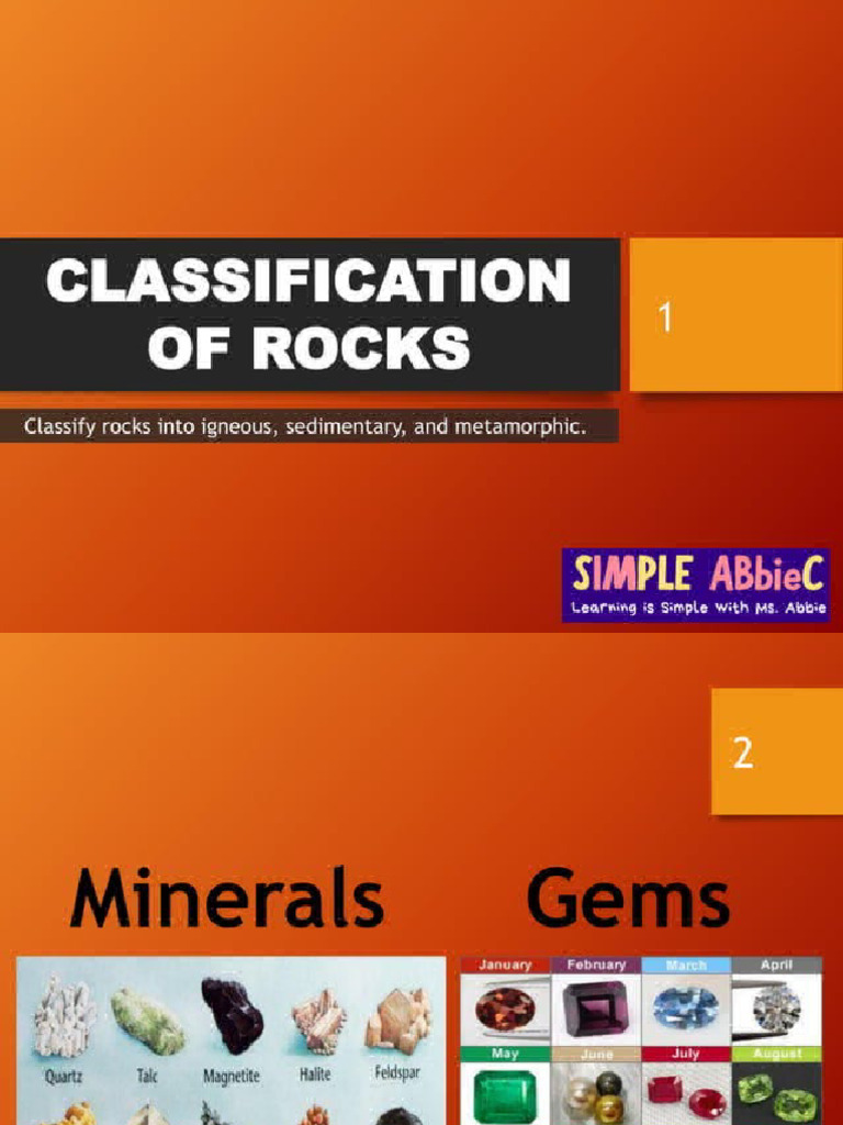 Classification of Rocks | PDF