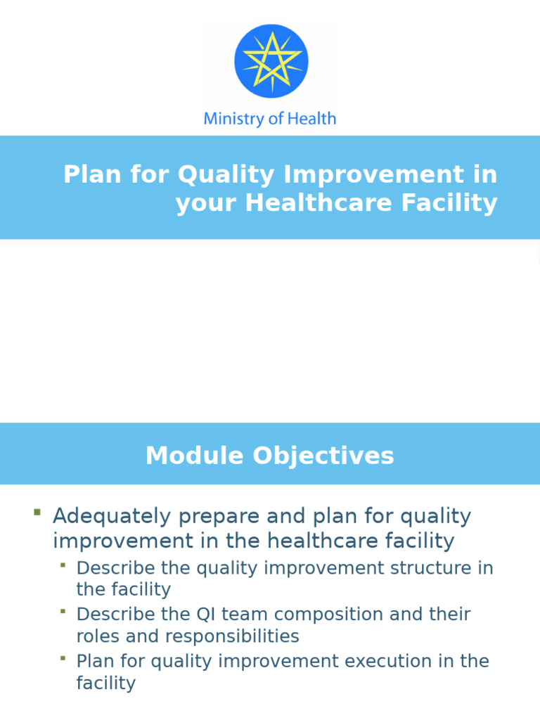 Module 8 - Plan For QI in Your HC Facility | PDF