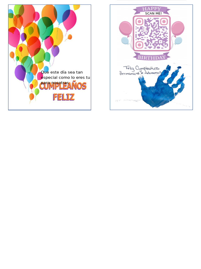 Tarjeta De Cumpleaños Pdf