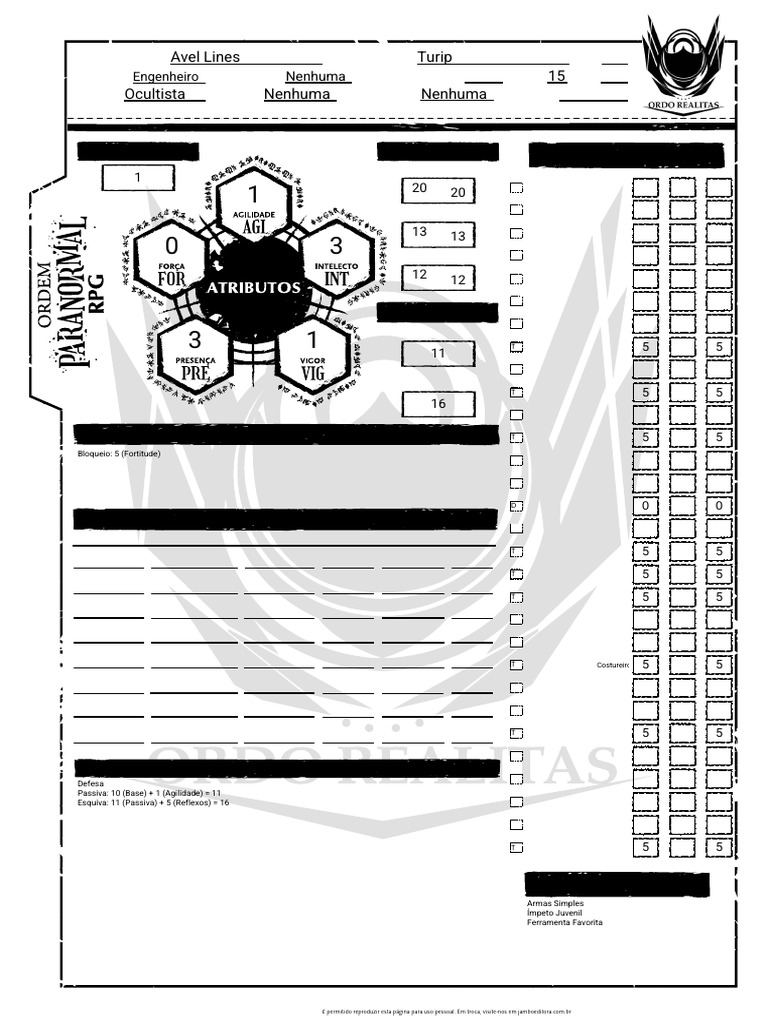 Ficha OP Branca v1.5 | PDF