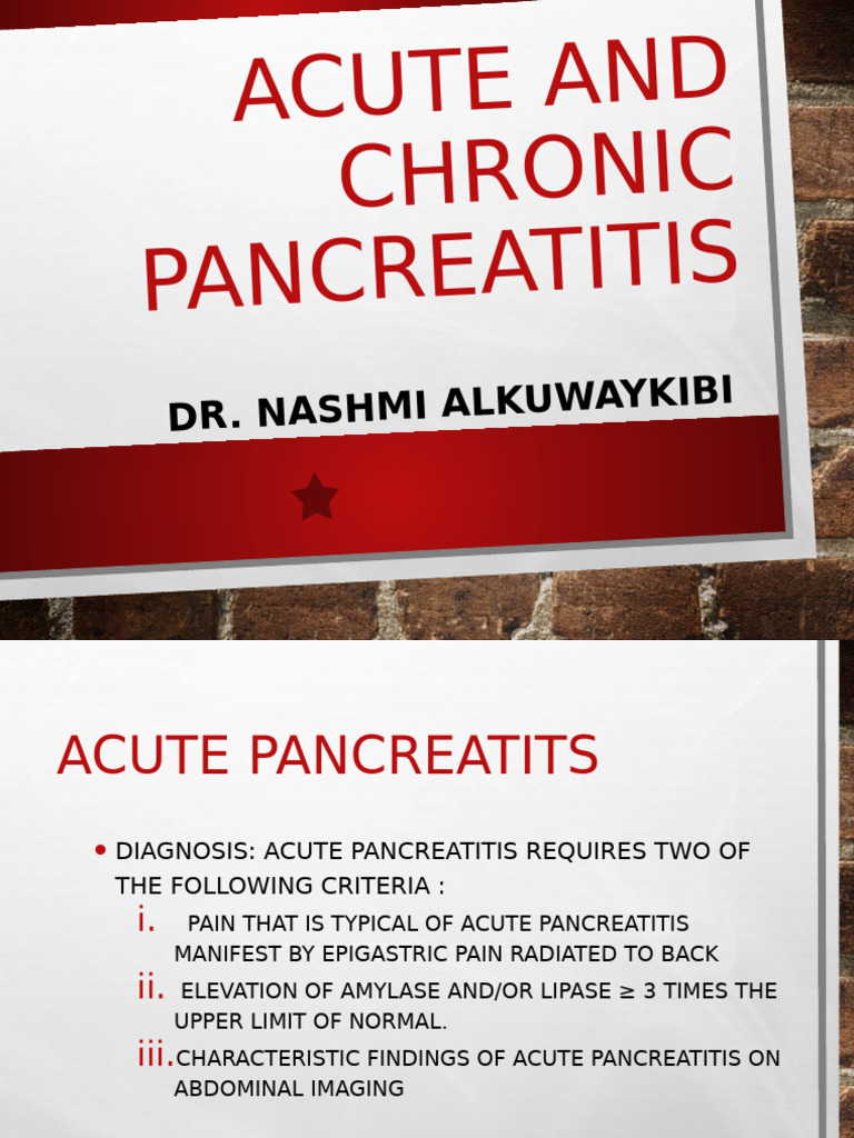 Acute and Chronic Pancreatitis | PDF