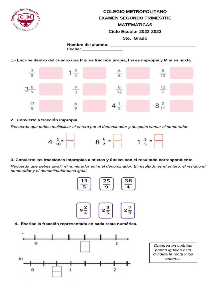 EXAMEN MATEMÁTICAS SEGUNDO TRIMESTRE Casi | PDF | Números | Aritmética