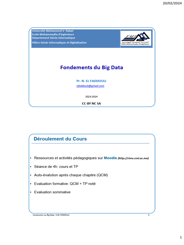 CHAPITRE1 Fondements Big Data Introduction 2024 | PDF