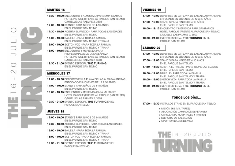 New HORARIO - THE TURNING 2024 | PDF