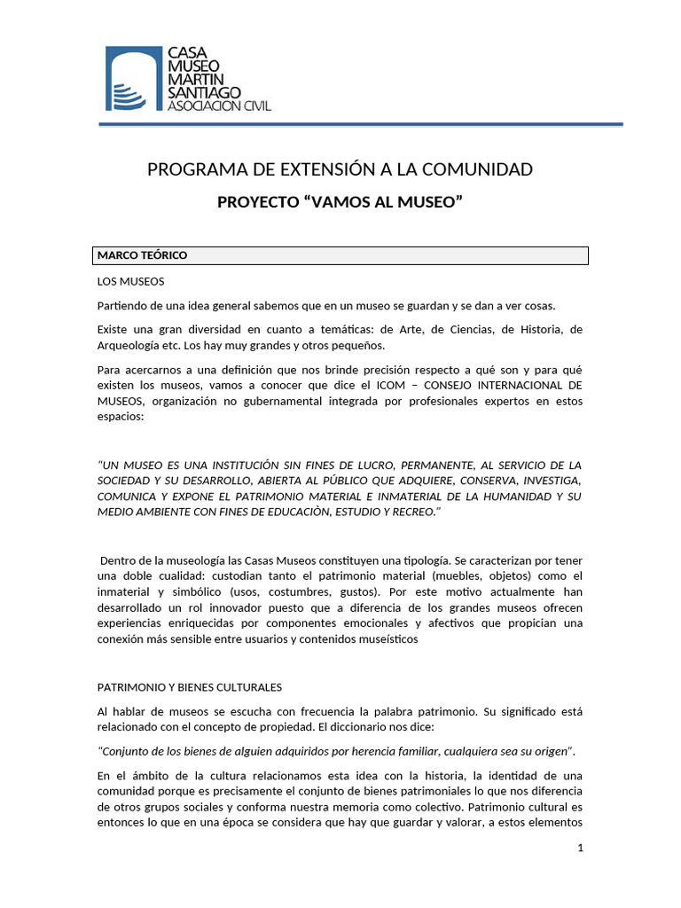 Proyecto Vamos Al Museo 2023 | PDF