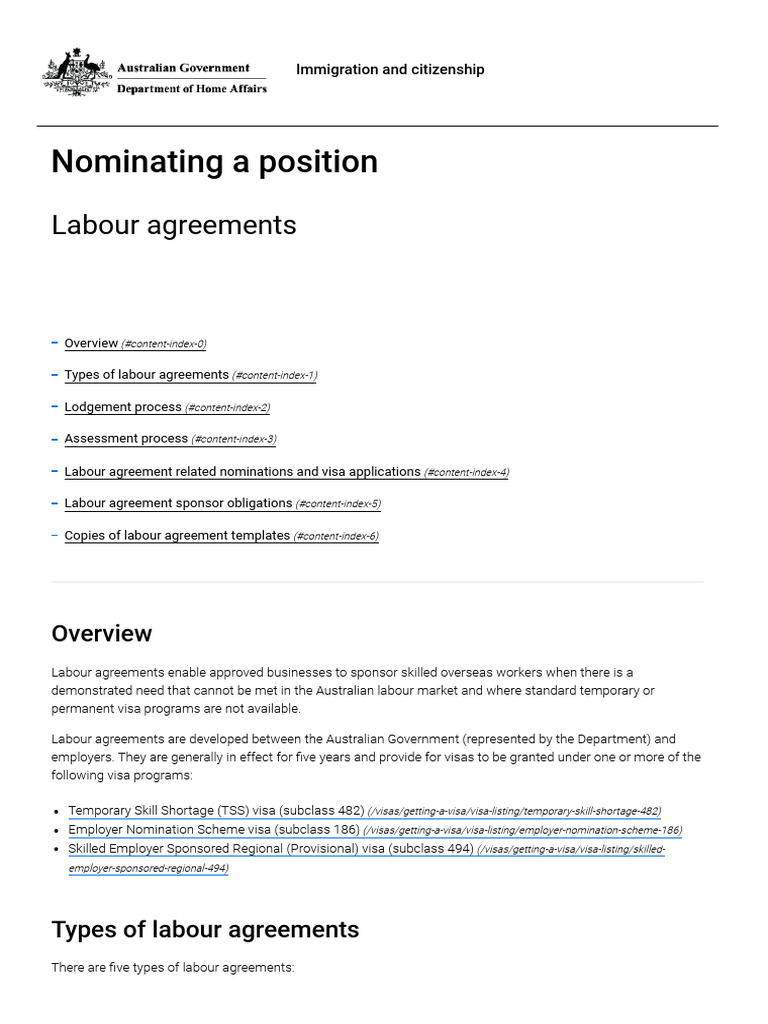 Labour Agreements | PDF