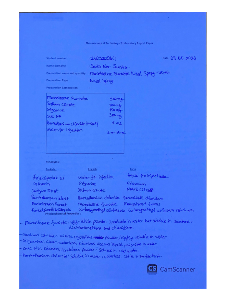 Pharmaceutical Technology 2 Laboratory Report Paper | PDF