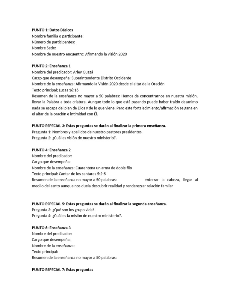 Alcanzando La Visión 2020 | PDF