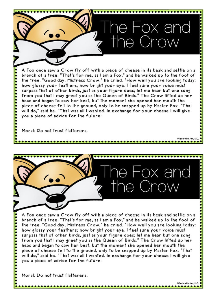 FOLK TALE - The Fox and The Crow | PDF