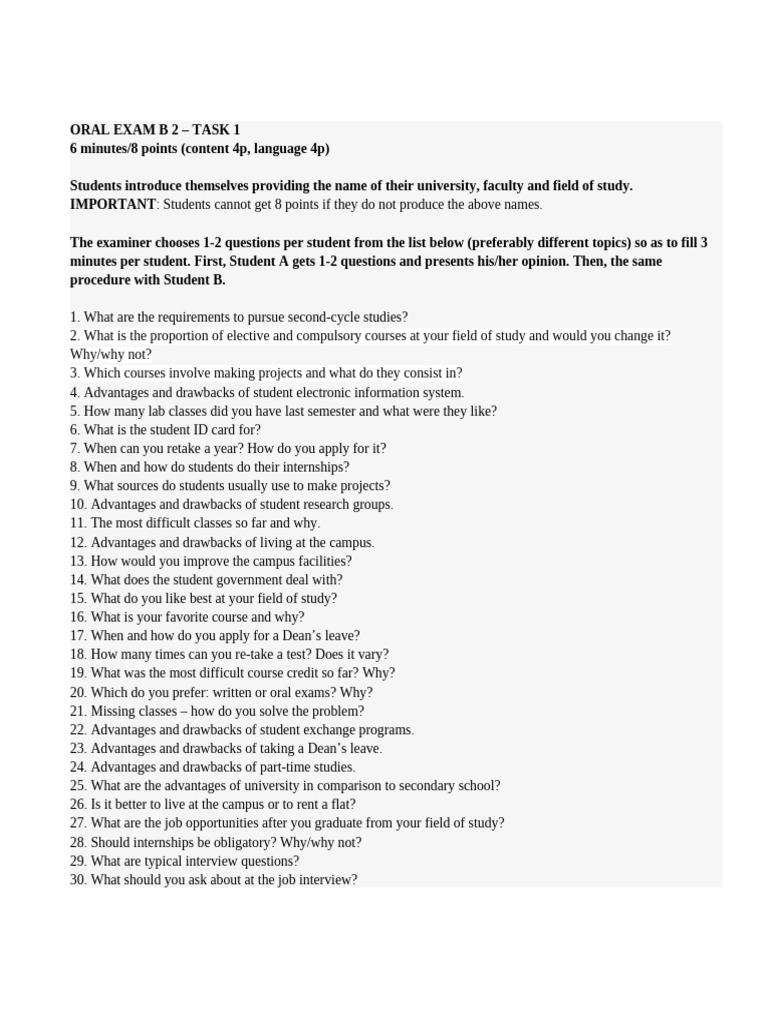 TASK 1 List of Questions 2024 | PDF