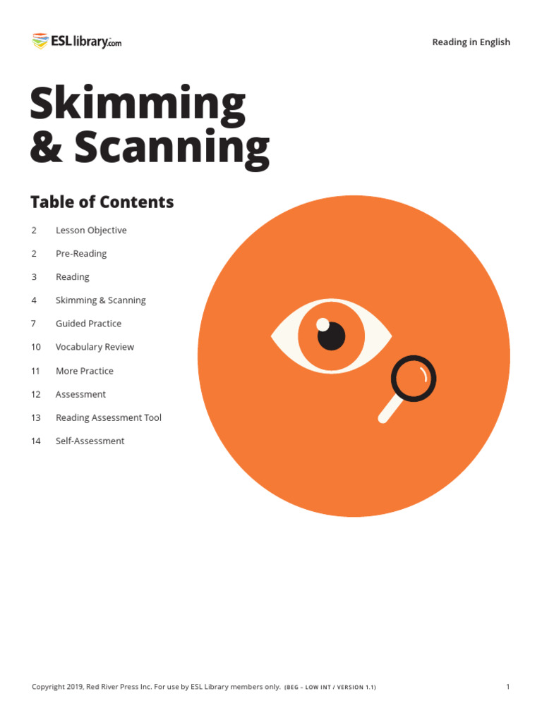Skimming and Scanning | PDF