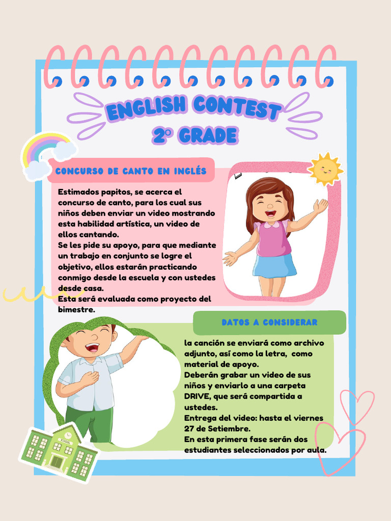 INGLÉS Concurso - 2do Prim | PDF