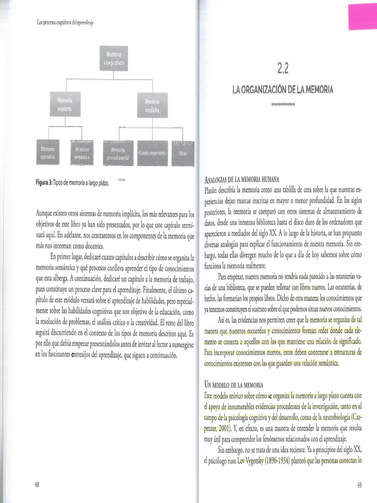 03 - S05 - C02 - D01 - La Organizacion de La Memoria - Conoc - Previos | PDF
