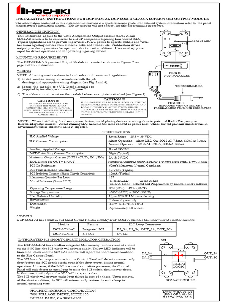 Ha 06 138 Install Instr DCP Somal - Series | PDF
