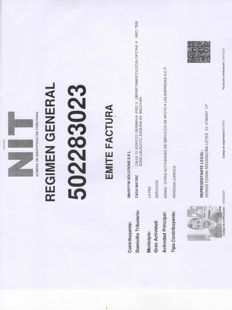 NIT Actualizado SF | PDF