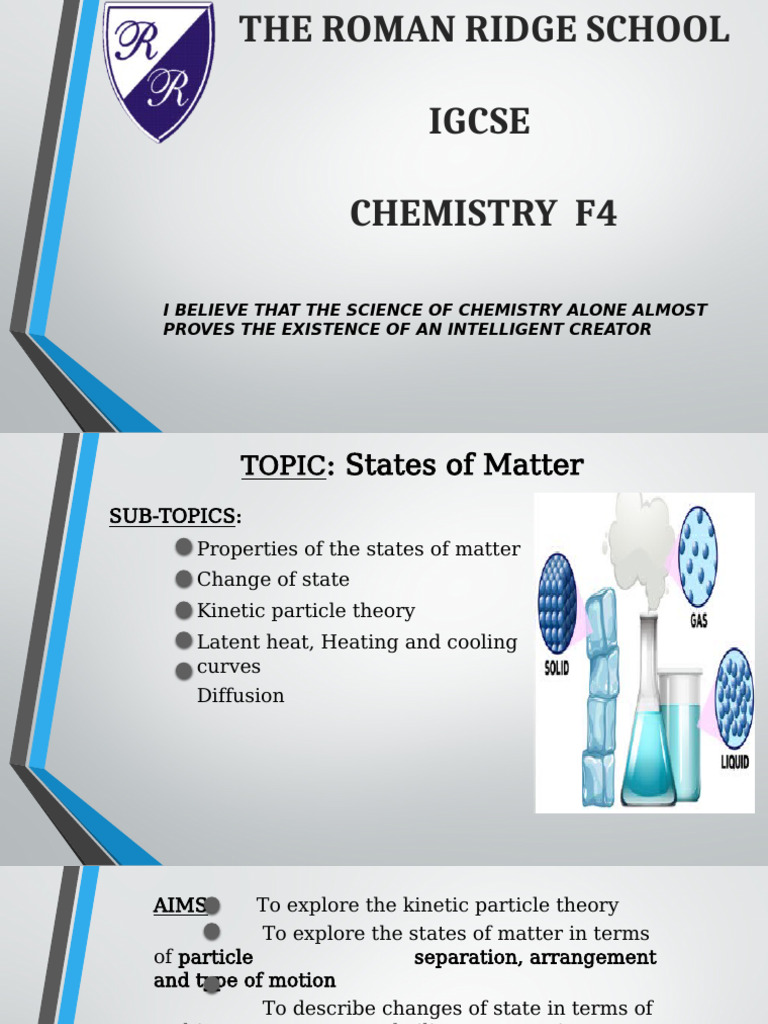 F4 - Chemistry - States of Matter - Slide | PDF