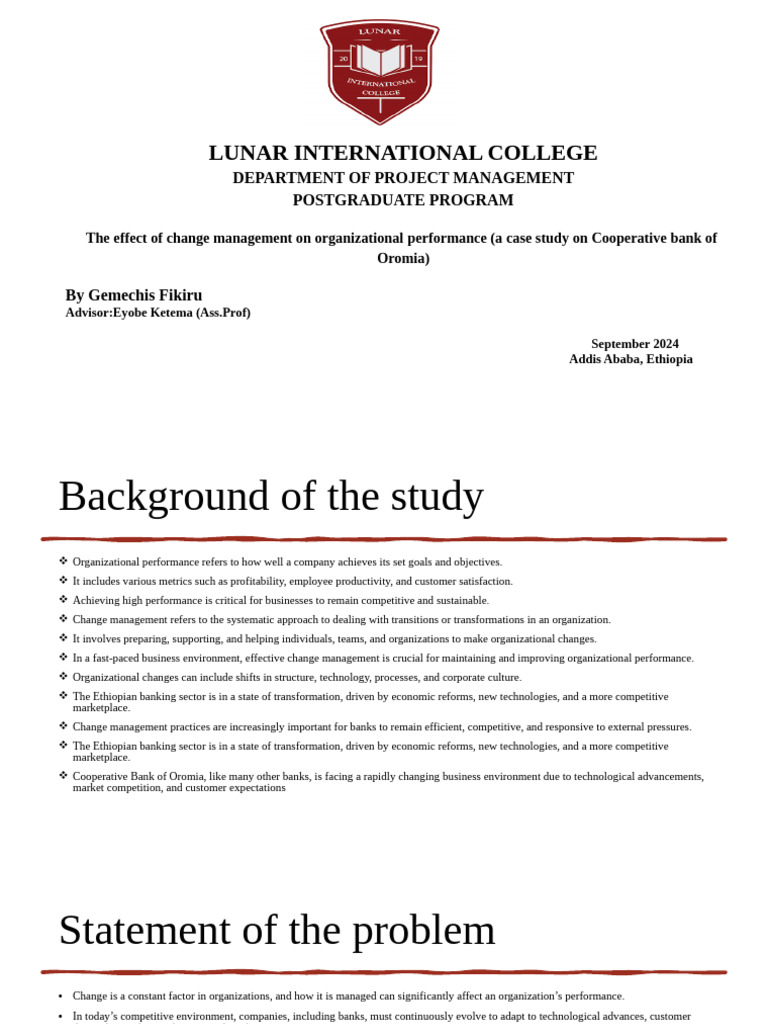 Presentation of Gemechis Fikiru Final Thesis | PDF