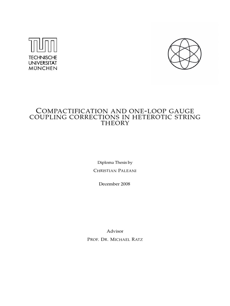 Compactification and One Loop Gauge Coup | PDF