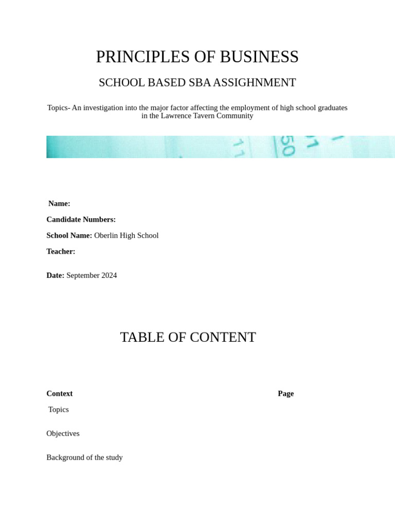 Principle of Business SBA Co 2 | PDF