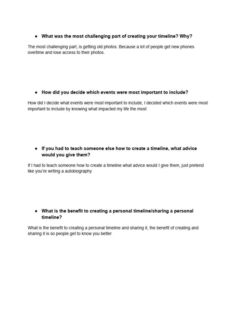 Timeline Reflection | PDF