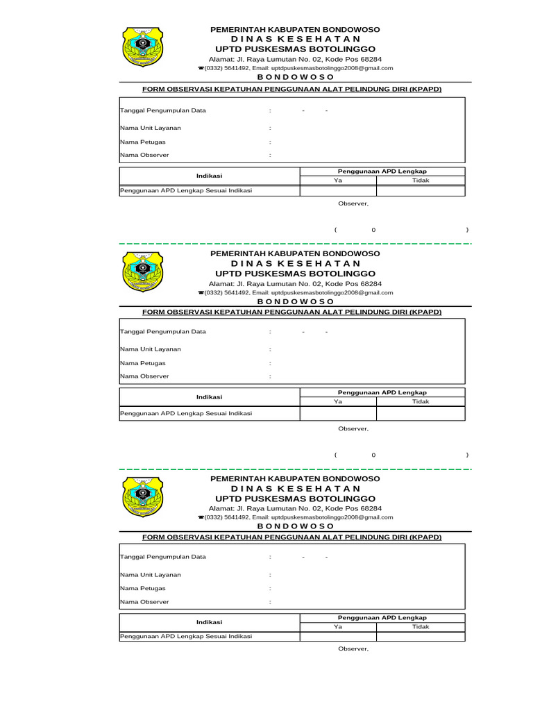 Master Form KPAPD Boling, Revisi Kop Surat | PDF
