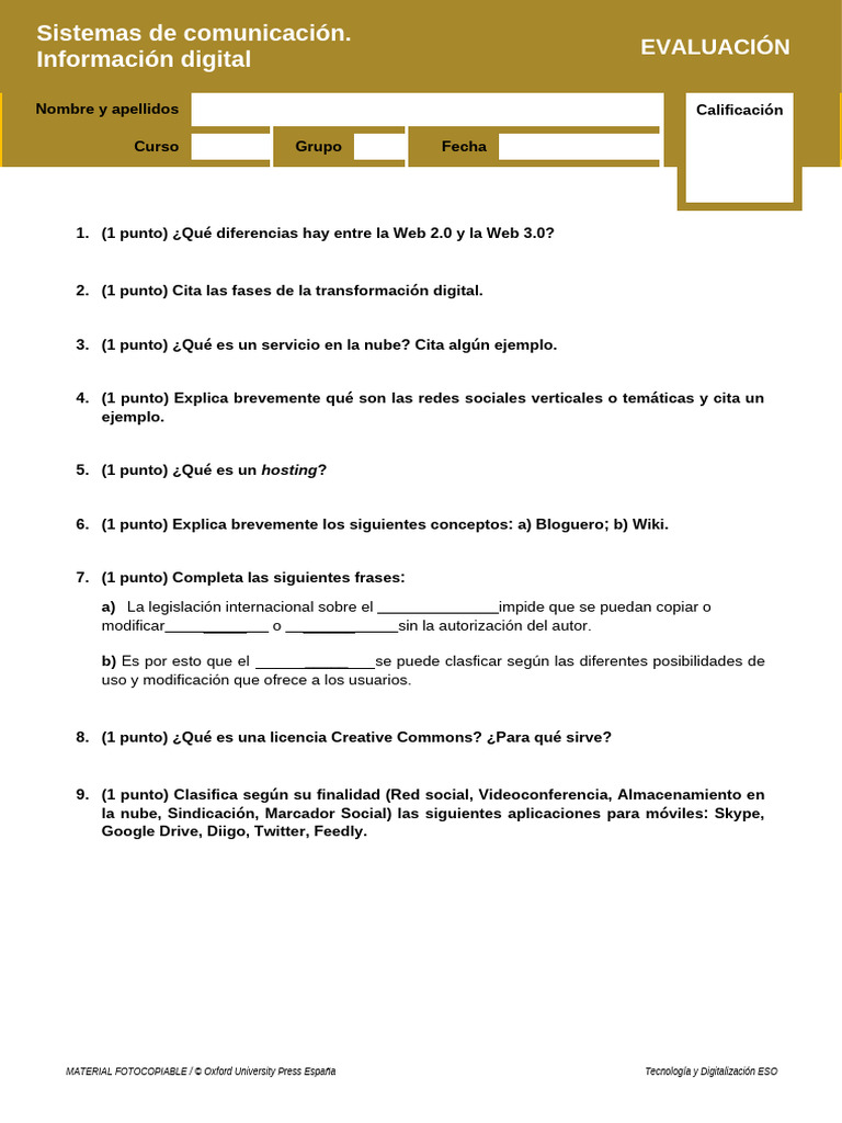 Info Digital Eval Sol Prueba Evaluacion Niv 1 | PDF