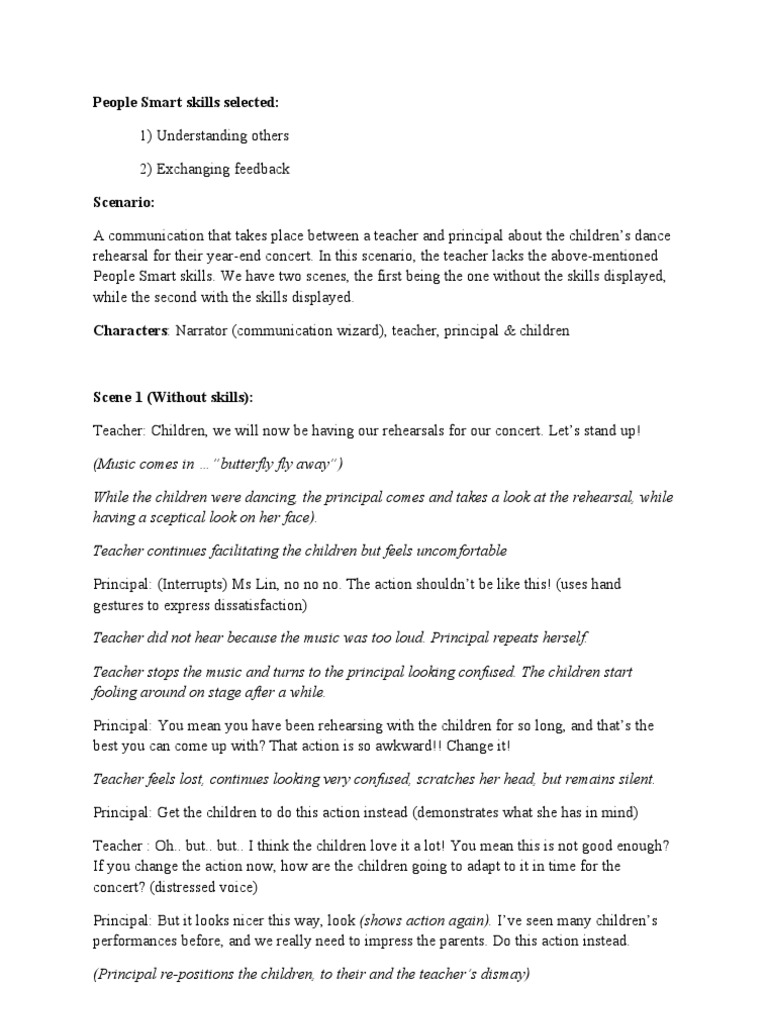 Role Play Script People - Smart - Skills1 | PDF