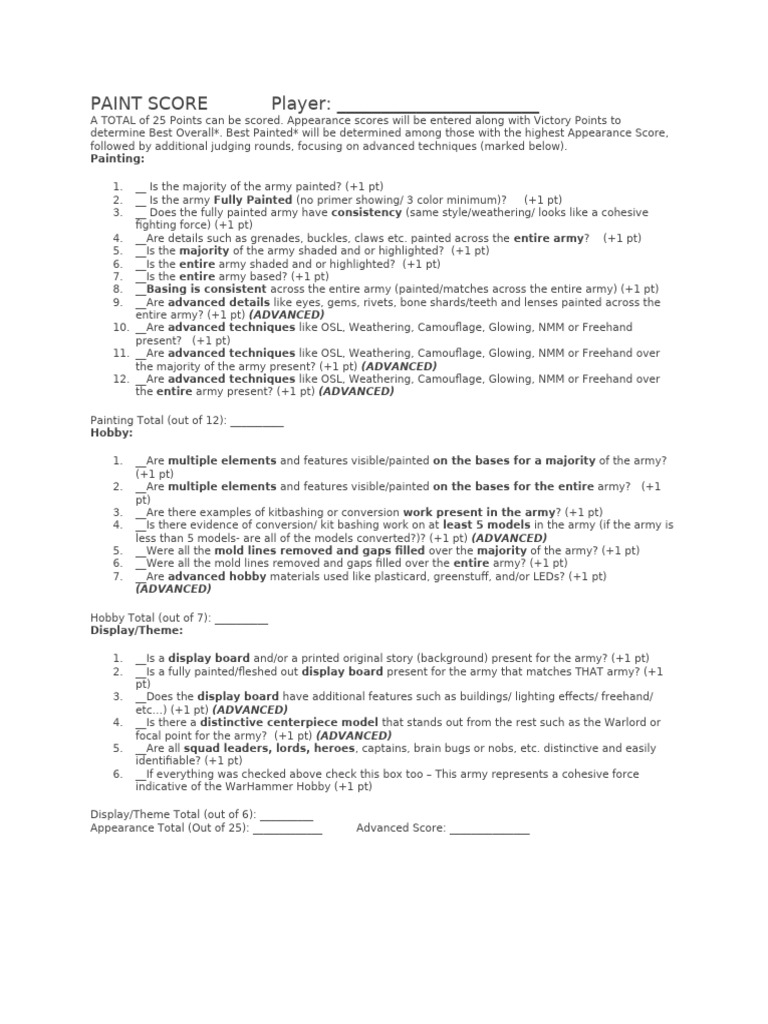 Painting Score | PDF