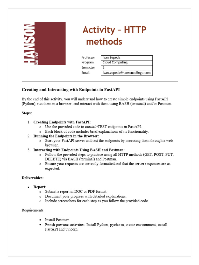 Activity FastAPI | PDF