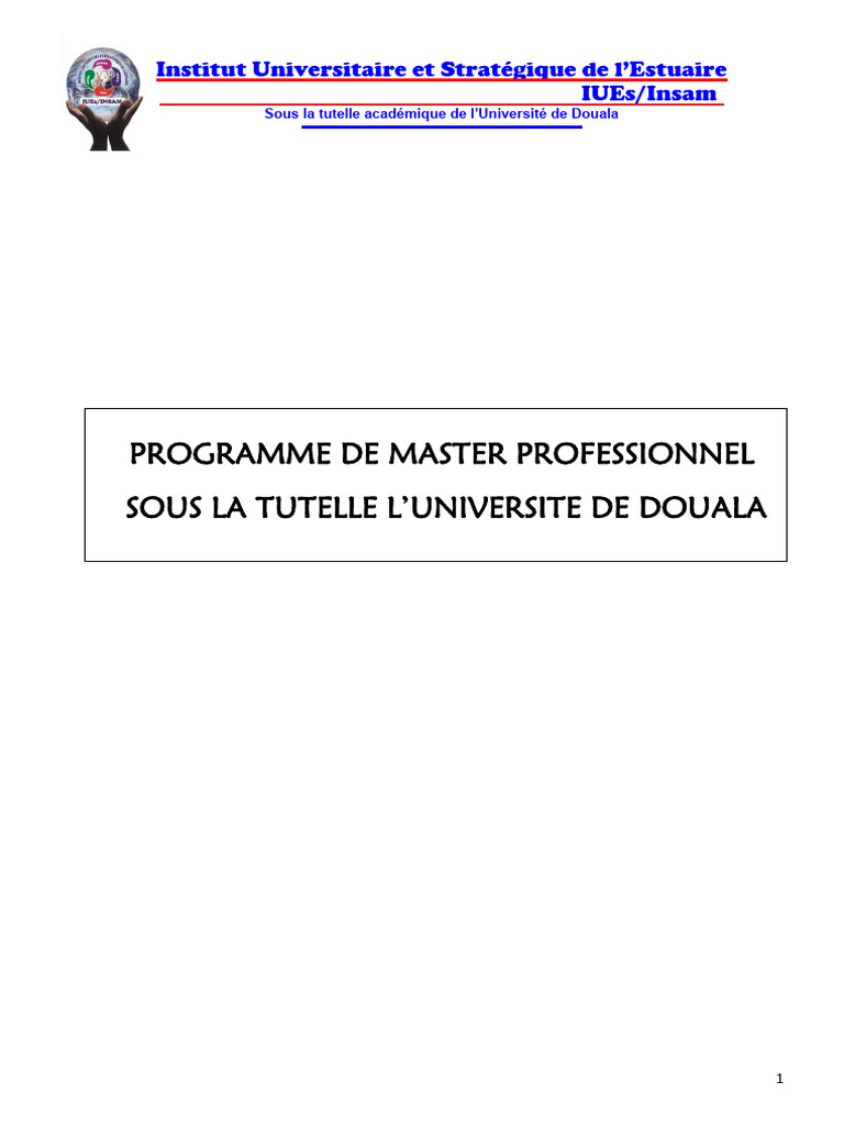 Programme Master Professionnel Sante Valide Gss - Cmi - SP - 125411 | PDF