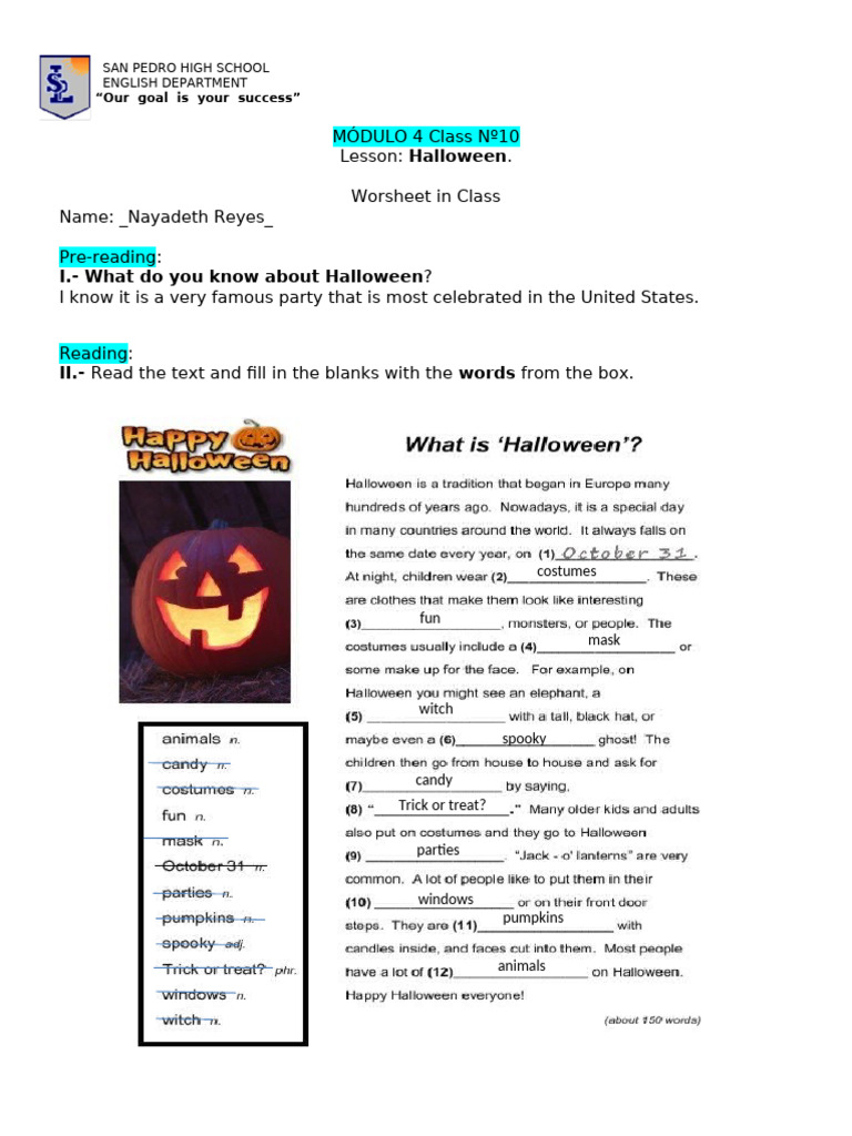 Módulo Worksheet Halloween | PDF