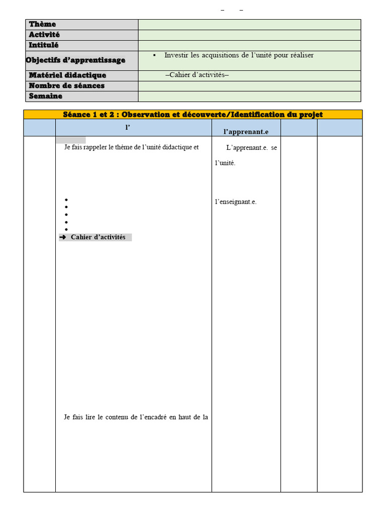 Projet de Classe Séances 1 Et 2 Réaliser Un Reportage Surles Défis de ...
