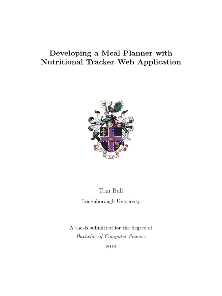 COC251 - Developing A Meal Planner With Nutritional Tracker Web ...