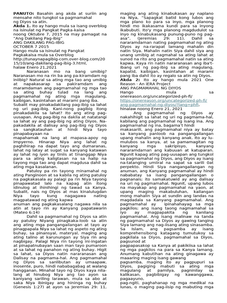 Ims - Esp10 - 3rd QTR - Leson1 - Actibiti2 | PDF