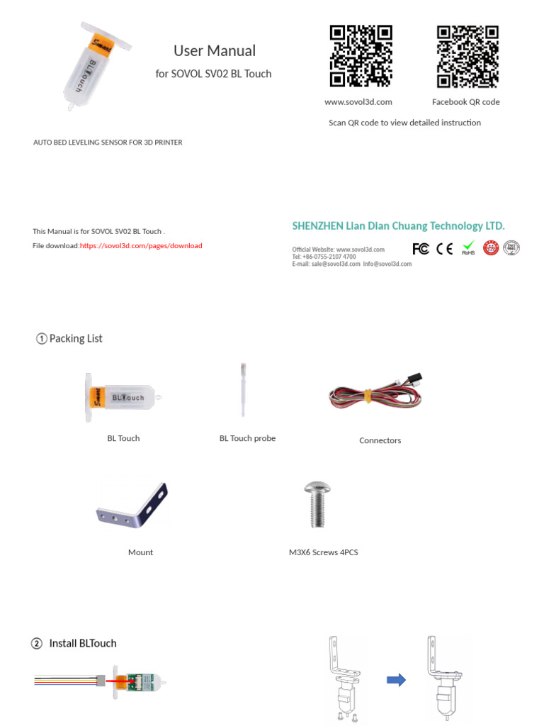 SV02 BL Touch User Manual | PDF