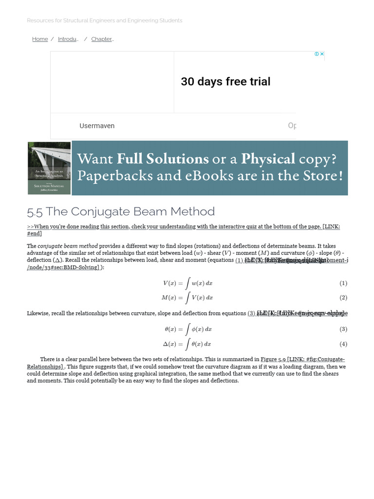 5 5 The Conjugate Beam Method Learn About Structures Pdf