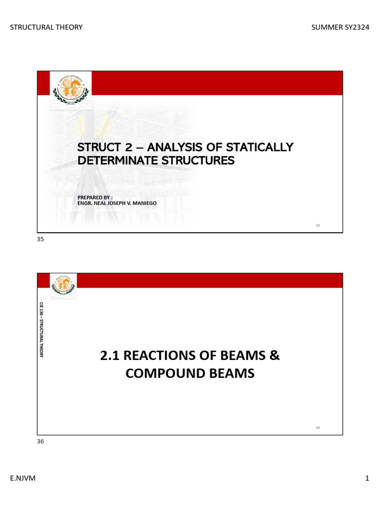 Struct 2 - Analysis of Statically Determinate Structures | PDF