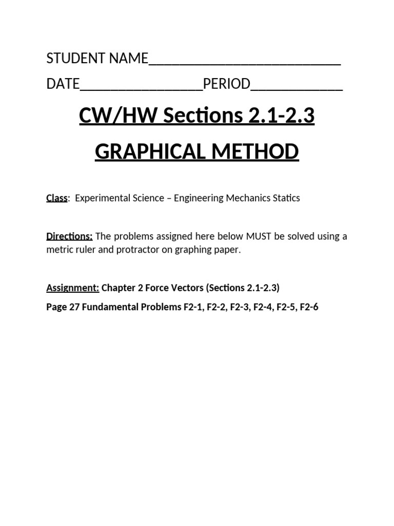 CW HW 2.1-2.3 GRAPHICAL METHOD | PDF