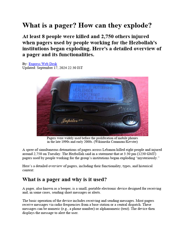 What is a Pager | PDF | Telephone | Computing