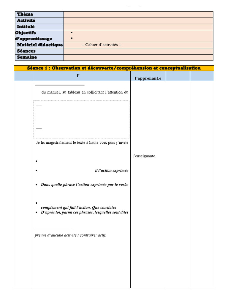 Grammaire La Forme Active Et La Forme Passive | PDF