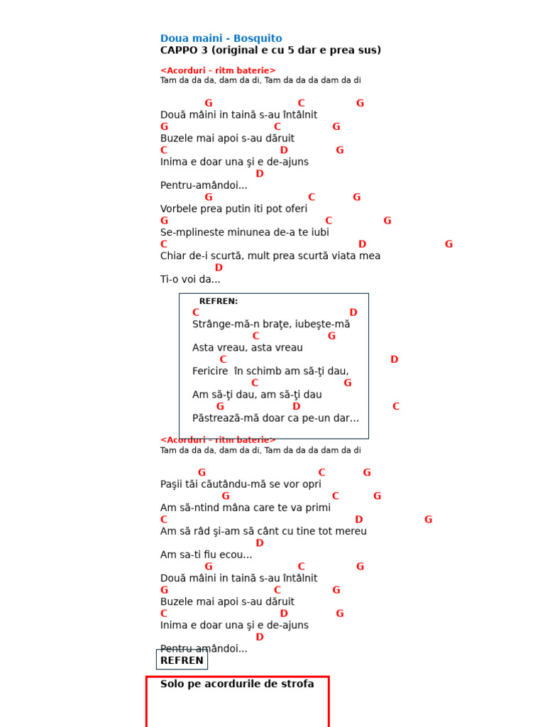 Doua Maini - Bosquito | PDF