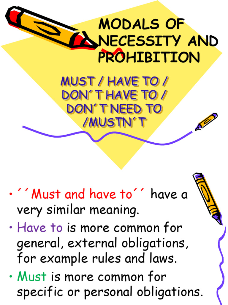 Modals of Necessity Obligation and Prohibition | PDF