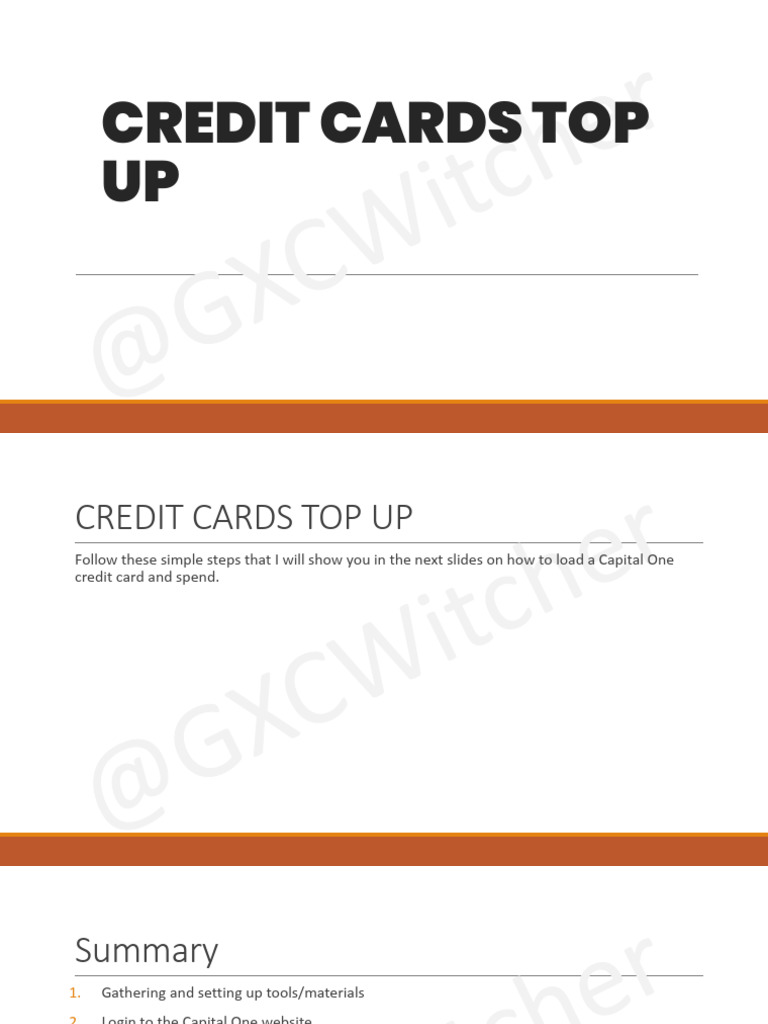Capital One Credit Card Top-Up Guide | PDF | Credit Card | Capital One