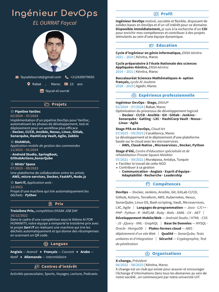 Faycal Ingénieur DevOps CV | PDF