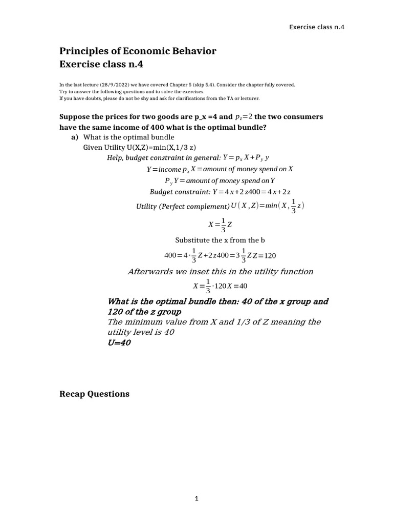 Exercise Set 4 (1) Week 40 | PDF