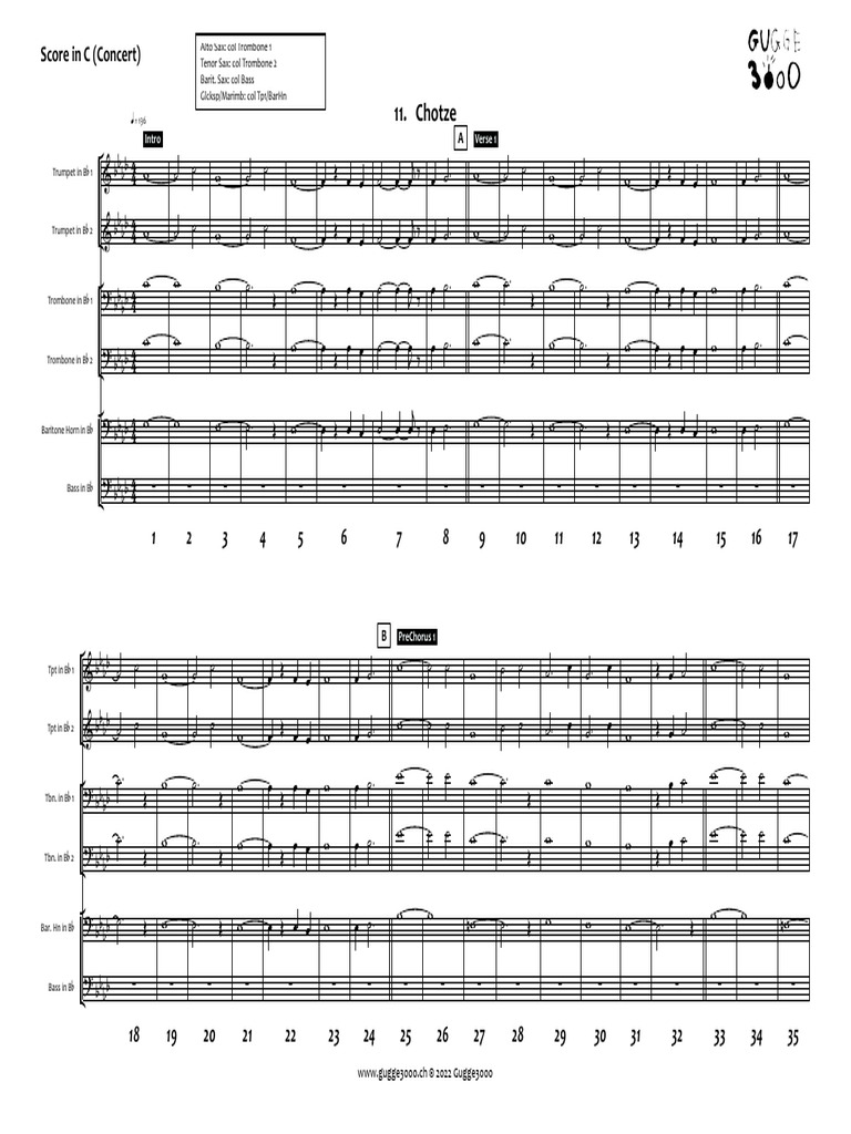 Chotze - Score in C (Concert) | PDF