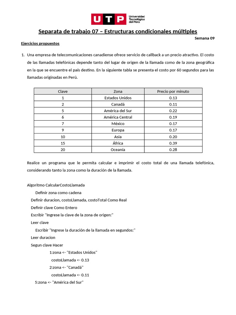 Separata de Trabajo 07 | PDF