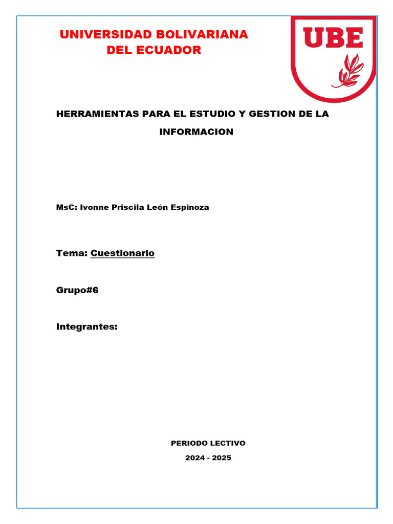 Grupo#6 Herramientas para El Estudio y Gestion de La Informacion | PDF