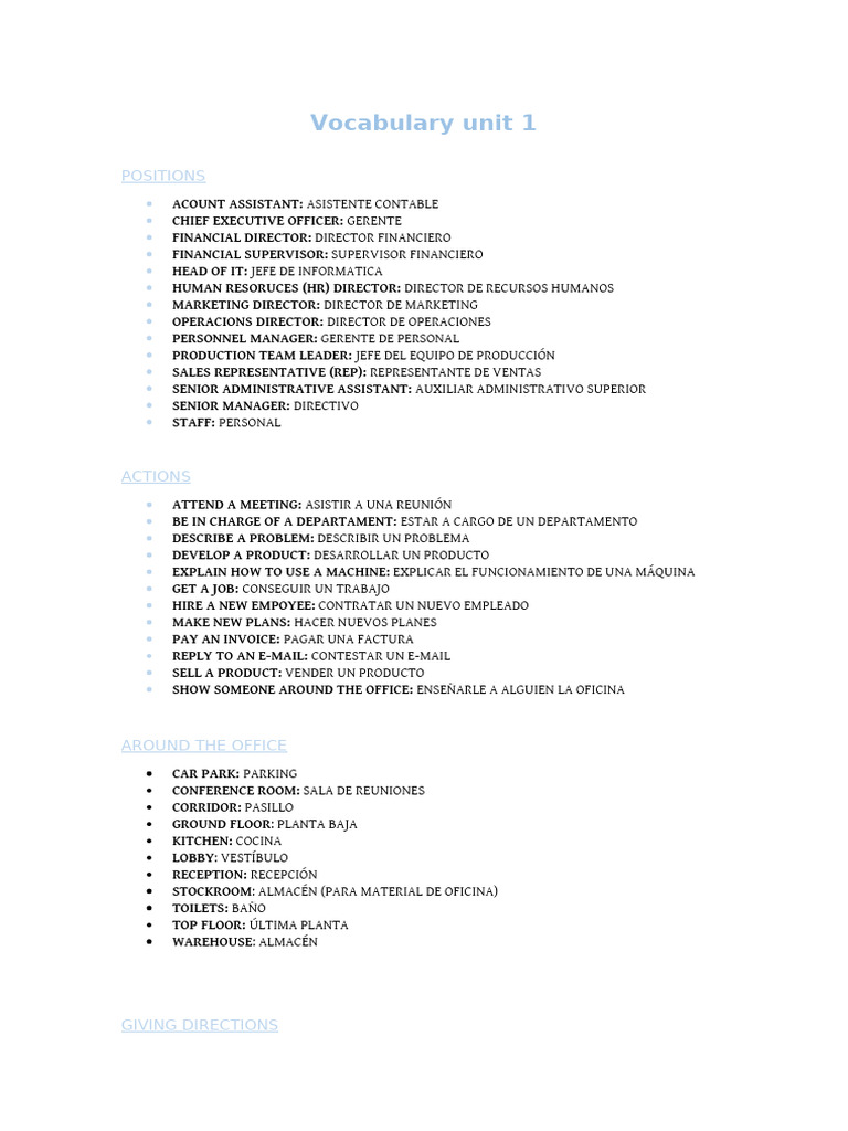 Vocabulary and grammar exam unit 1 | PDF
